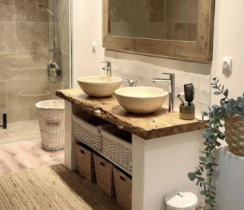 tablette en bois massif hydrofugé – TimberSteel Atelier